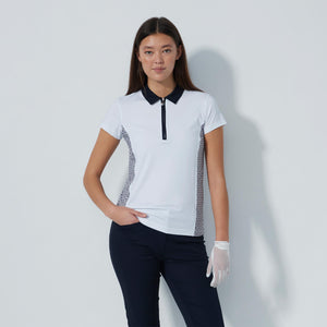 Daily Sports Edge Ladies Golf Polo Shirt Mosaic Medle White