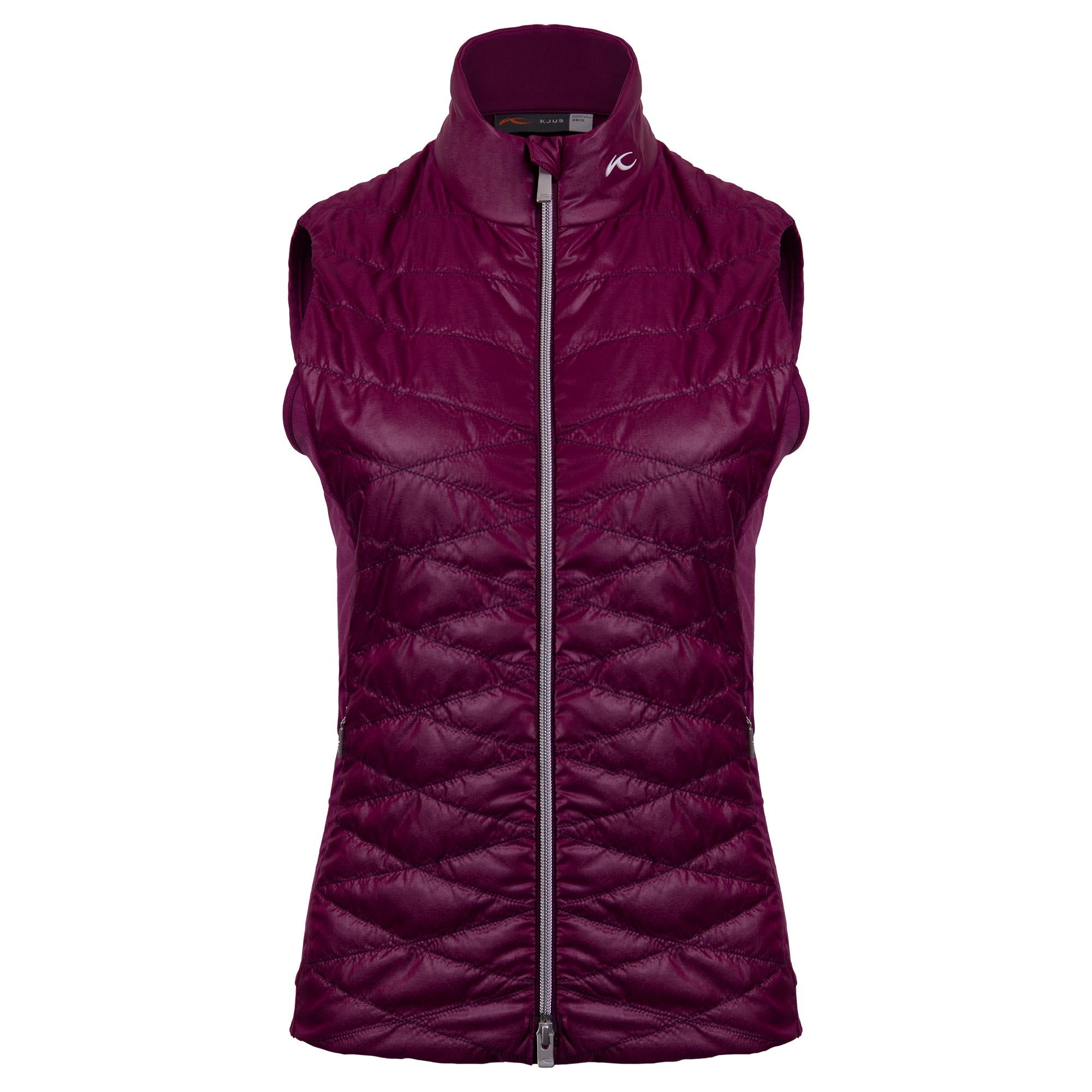 KJUS Retention Ladies Insulated Golf Vest Deep Ruby/Atlanta Blue